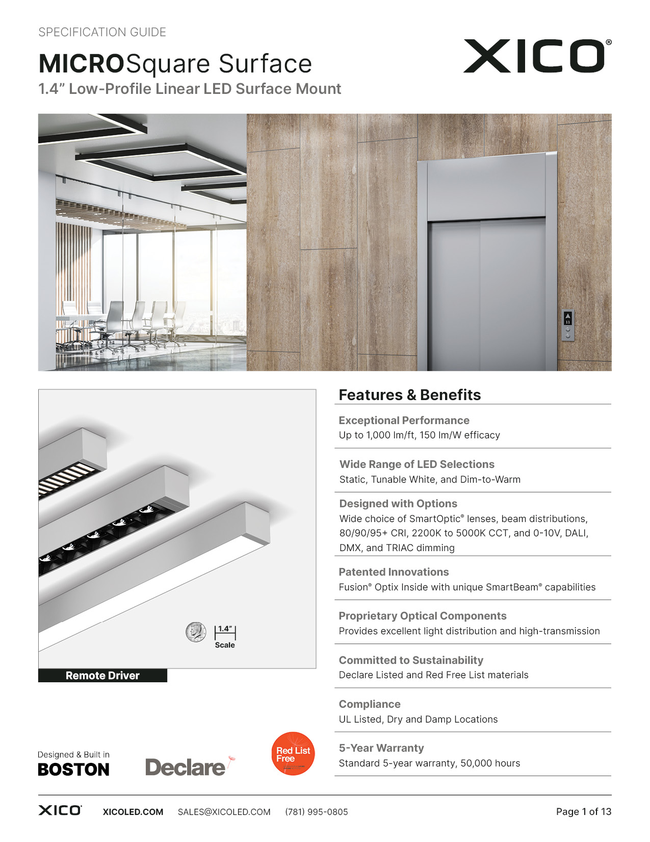 MICROSquare Surface Specification Guide - Xico Lighting